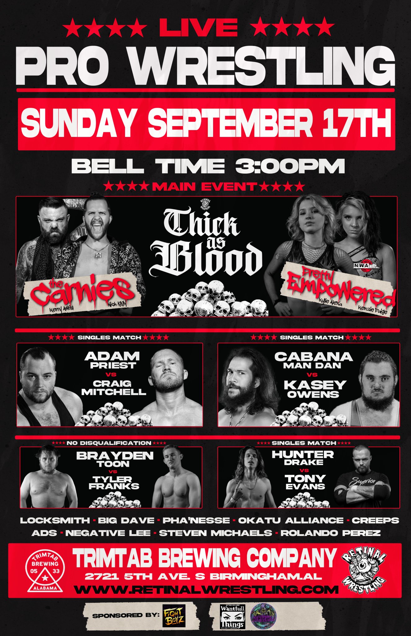 RETINAL Wrestling returns to TrimTab on 9/17 – Maxwell Classic ...